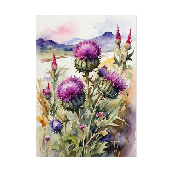 Scotland Flower Art - Etsy