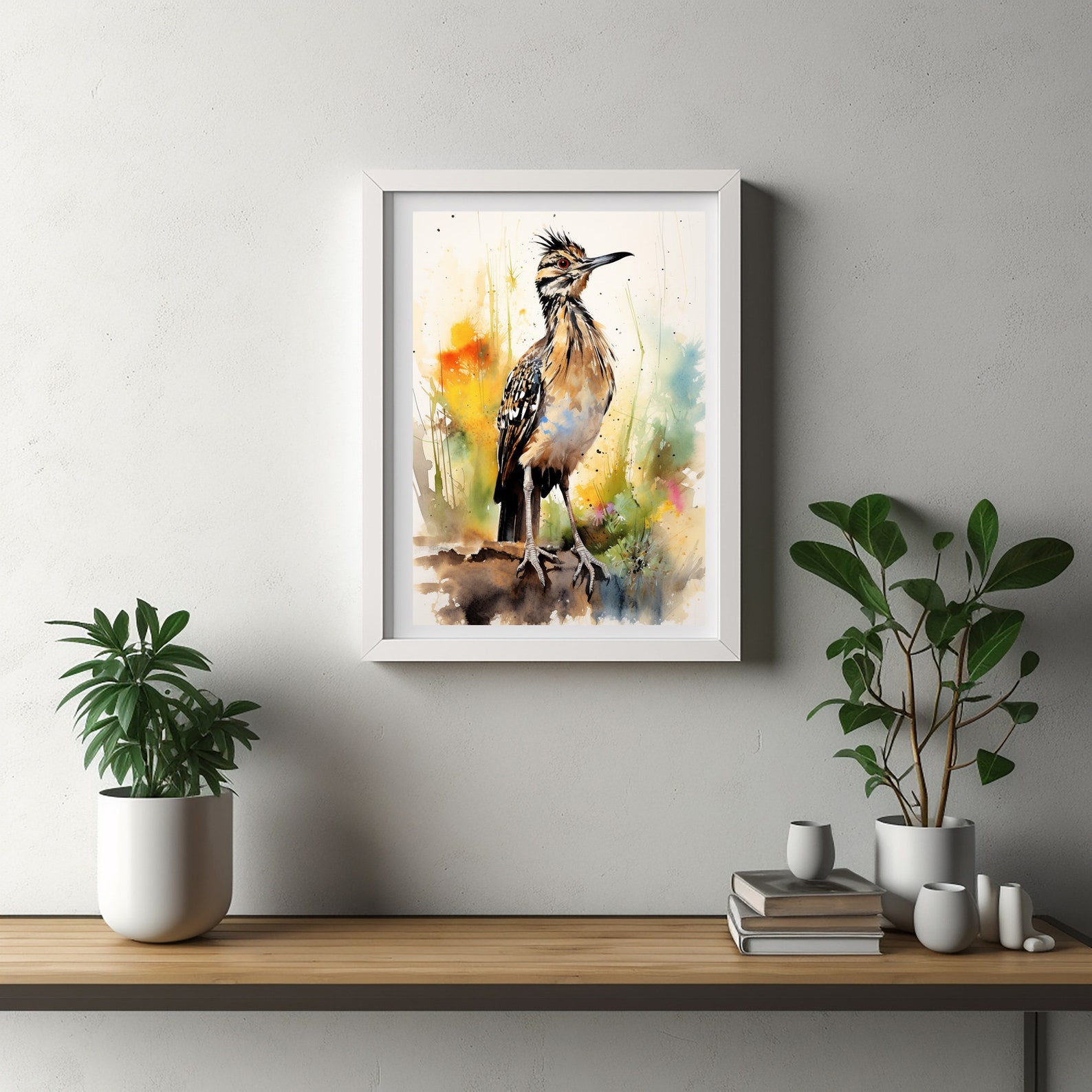 Roadrunner Painting American Bird Watercolor Southwestern Wall Art ...