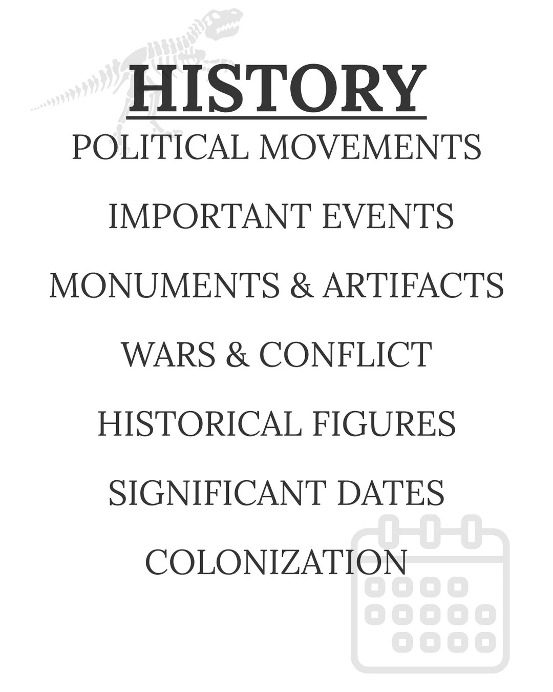 History Traits Anchor Chart - Etsy