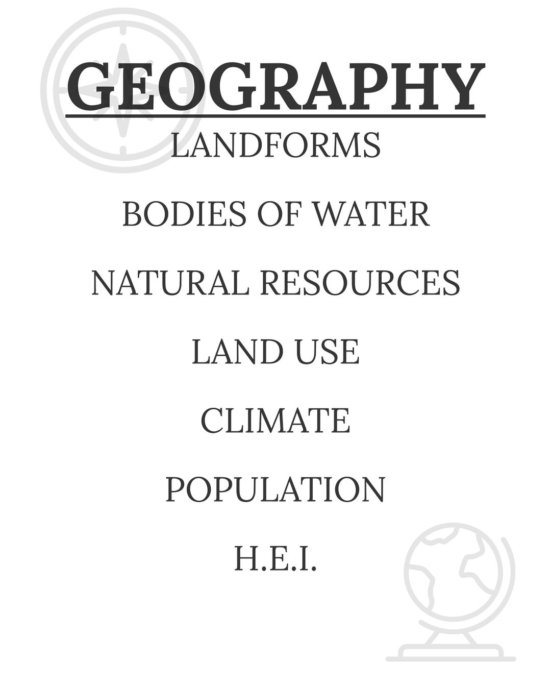 Geography Traits Anchor Chart - Etsy