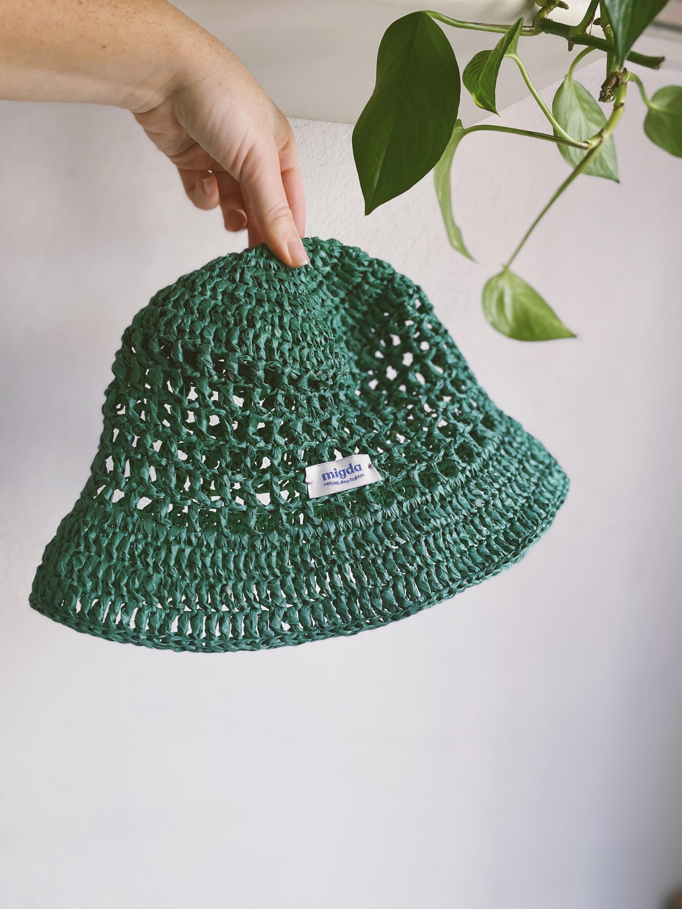 Crochet Raffia Bucket Hat - Eco-friendly Summer Hat - Beige, Lilac ...