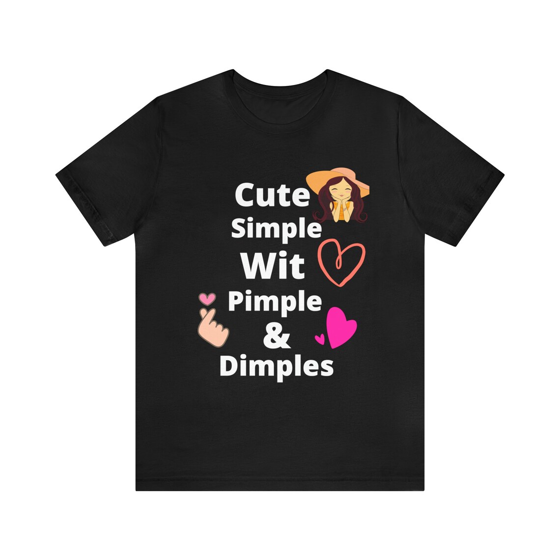 Cute Simple Wit Pimples & Dimples Funny Ego Boost Teeunique Confidence Teequirky Self-esteem ...