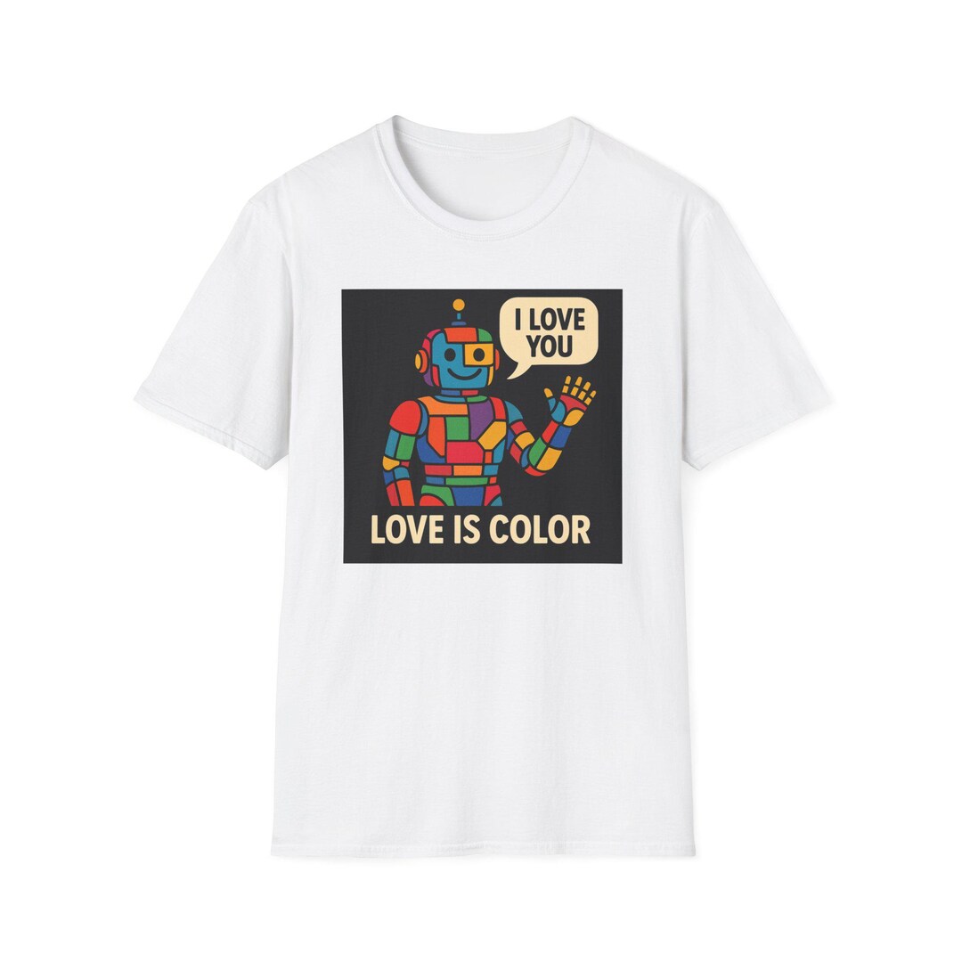 Love is Color Robot I Love You T-shirt | Pride Colorful Robot Tee - Etsy