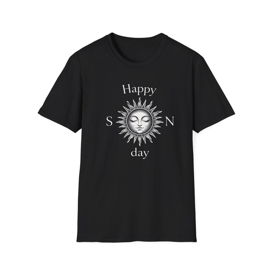 Sun Face "happy Solstice Day" T-shirt | Vintage Celestial Design - Etsy