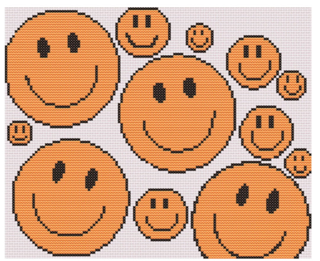 Smiley Face Cross Stitch Digital Download Pattern - Etsy