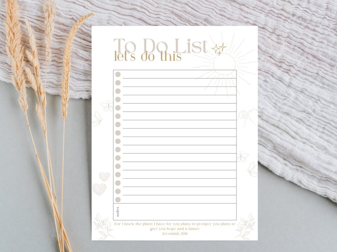 Christian To-do List | Bible Verse Planner (digital Download) - Etsy
