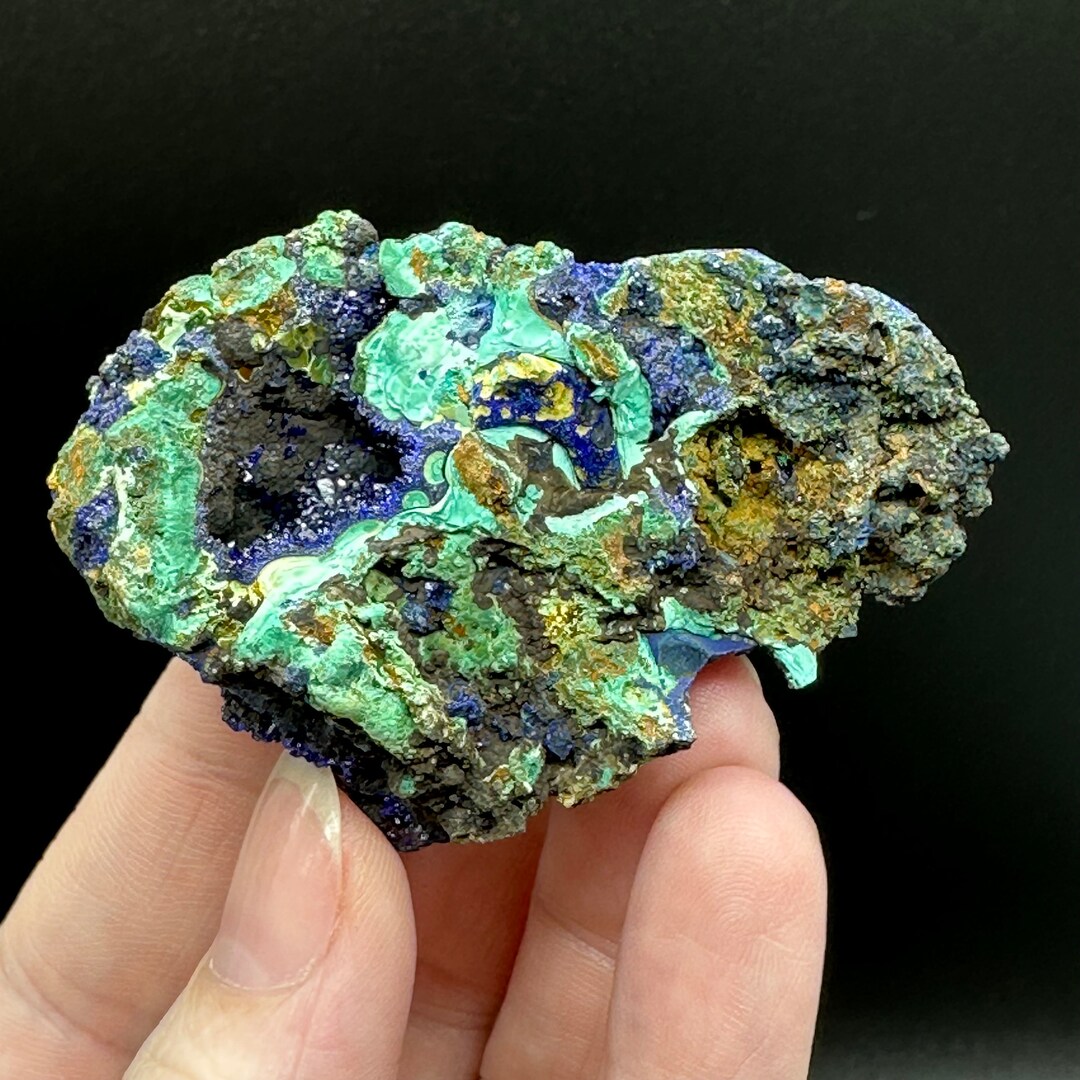 Druzy Azurite With Fibrous Malachite - Etsy
