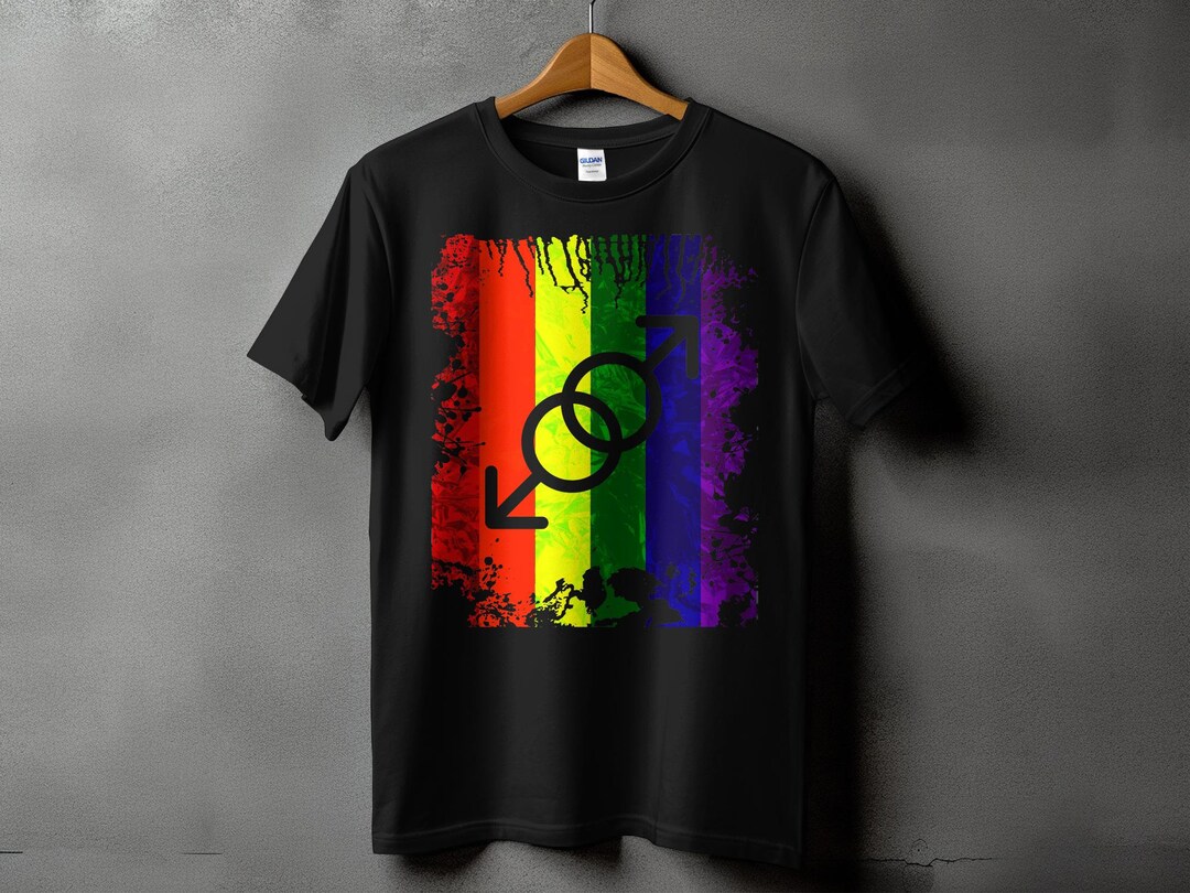 Gay Pride Flag Mars Symbol T Shirt - Etsy