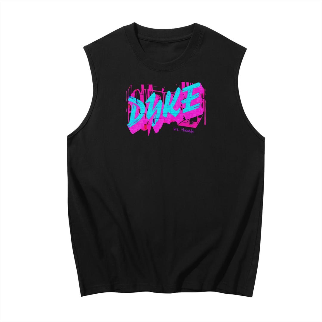 DYKE Lesbian Black Muscle Tank Top Pride - Etsy