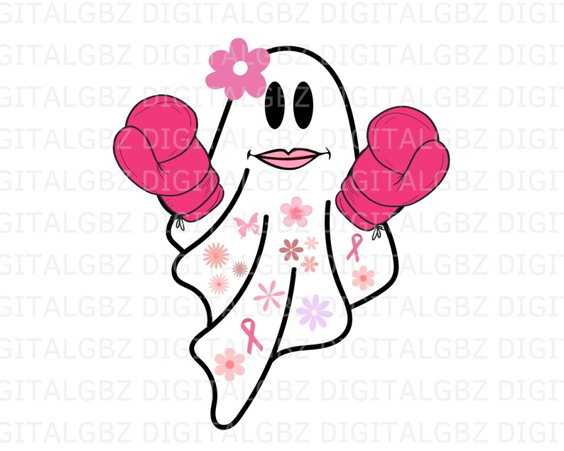 Ghost Breast Cancer Awareness Svg, Warrior Ghost Halloween Png ...