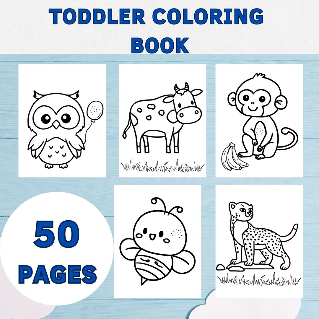 Toddler Coloring Book, Cute Coloring Book, Baby Coloring Book, Animals ...