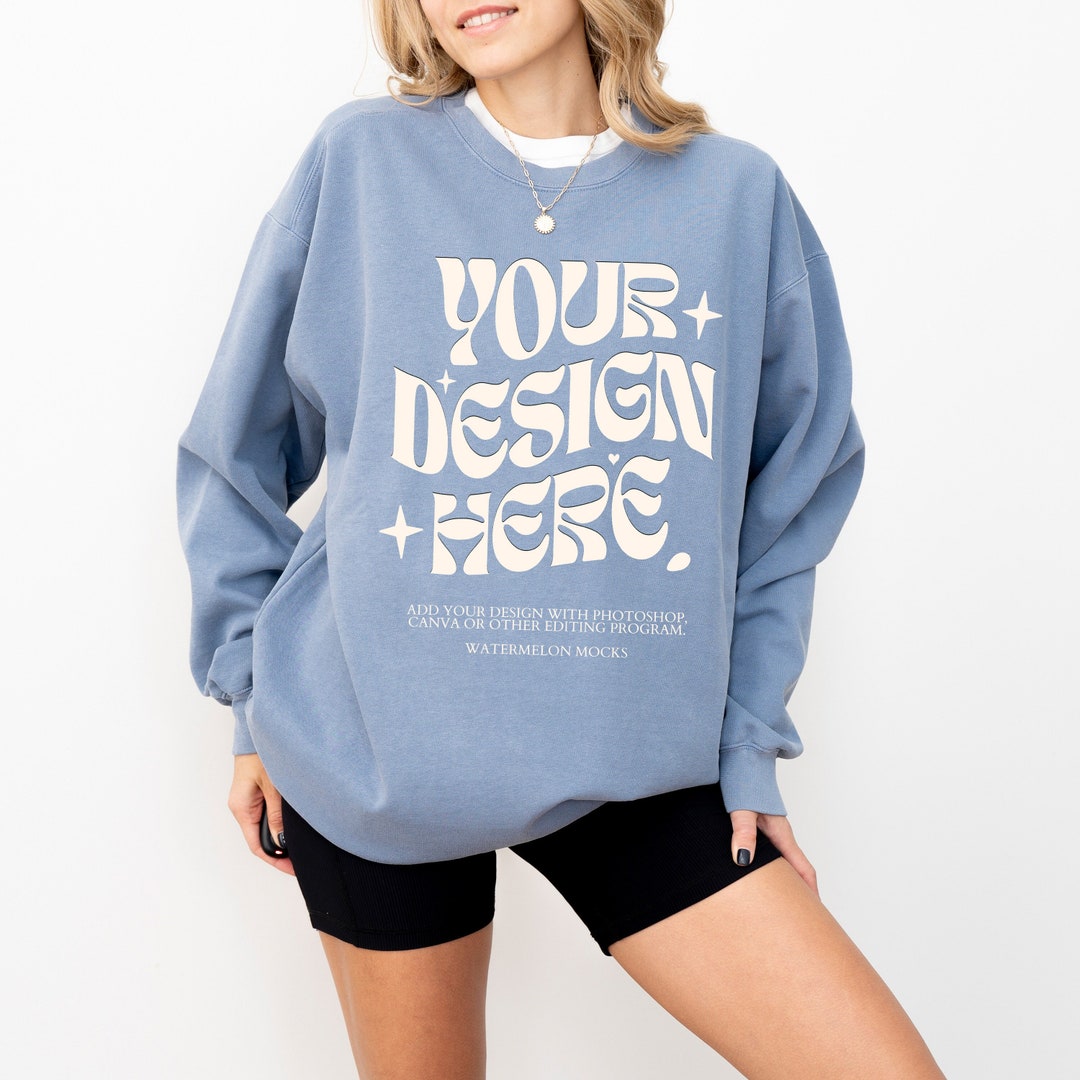Comfort Colors 1566 Blue Jean Mockup Comfort Colors Blue Jean ...