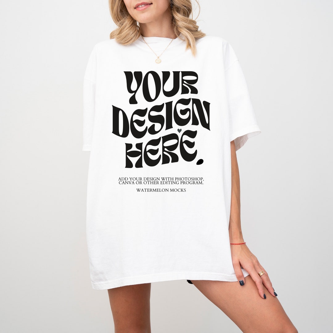 Comfort Colors C1717 White Shirt White CC Mockup White C1717 Mockup Model Mockup White Shirt ...