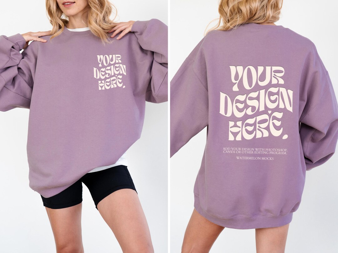 Gildan SF000 Front and Back Paragon Mockup Front Back Sweatshirt Mockup ...