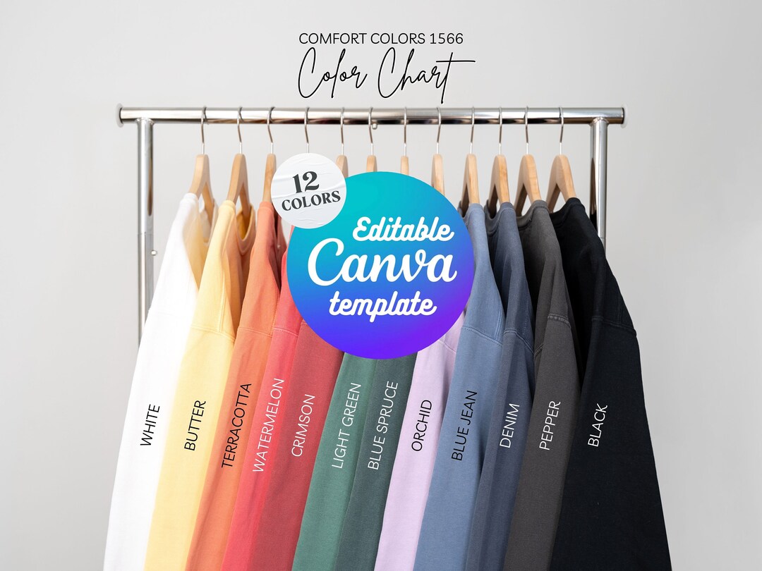 Comfort Colors 1566 Color Chart Printful Sweatshirt CC1566 Color ...