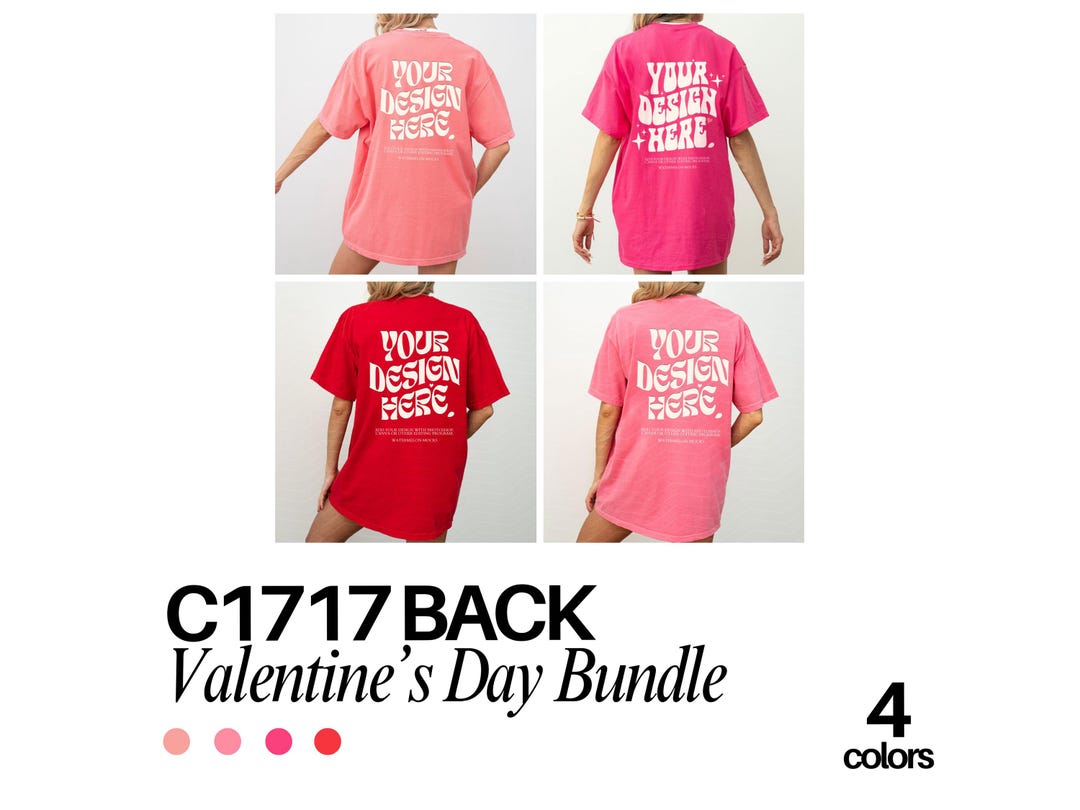C1717 Back Mockup Bundle Comfort Colors 1717 Mockup Bundle Valentine ...