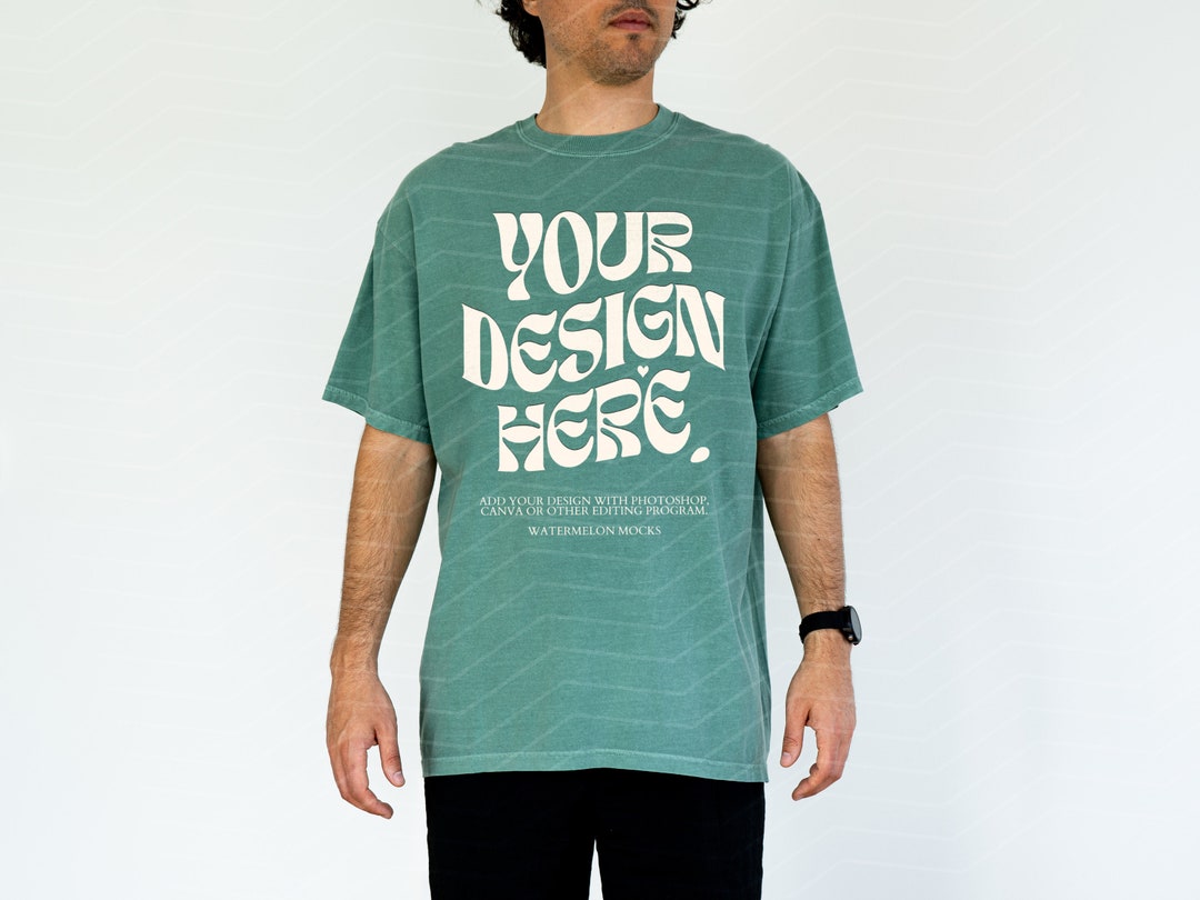 Comfort Colors Mockup Light Green Mockup Male C1717 Light Green Mockup ...