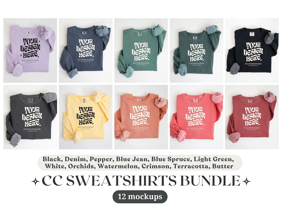 Comfort Colors 1566 Mockup Bundle Folded Flat Lay Mockup Bundle Comfort ...