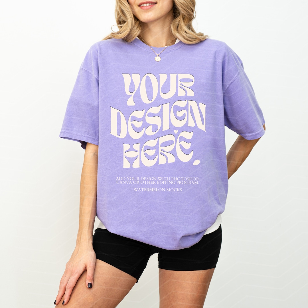 Comfort Colors Mockup Violet Mockup C1717 Violet Mockup Oversized ...