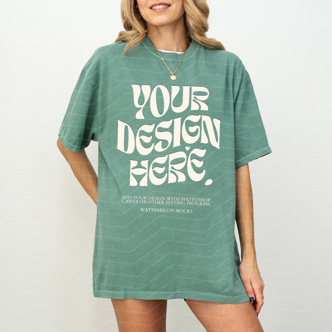 Comfort Colors Mockup Light Green Mockup C1717 Light Green Mockup ...