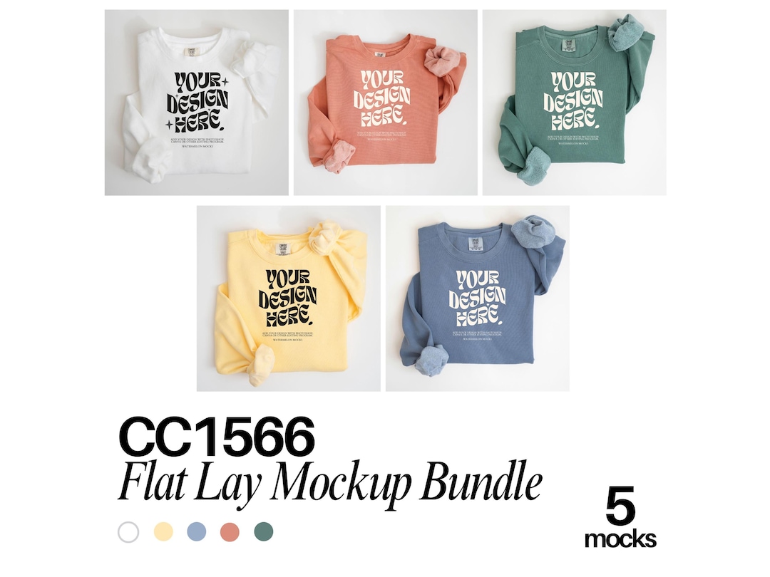 Comfort Colors 1566 Mockup Bundle Folded Flat Lay Mockup Bundle Comfort ...