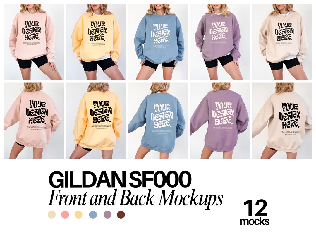 Gildan SF000 Mockup Bundle Gildan Model Mockup Back Mockup Bundle ...