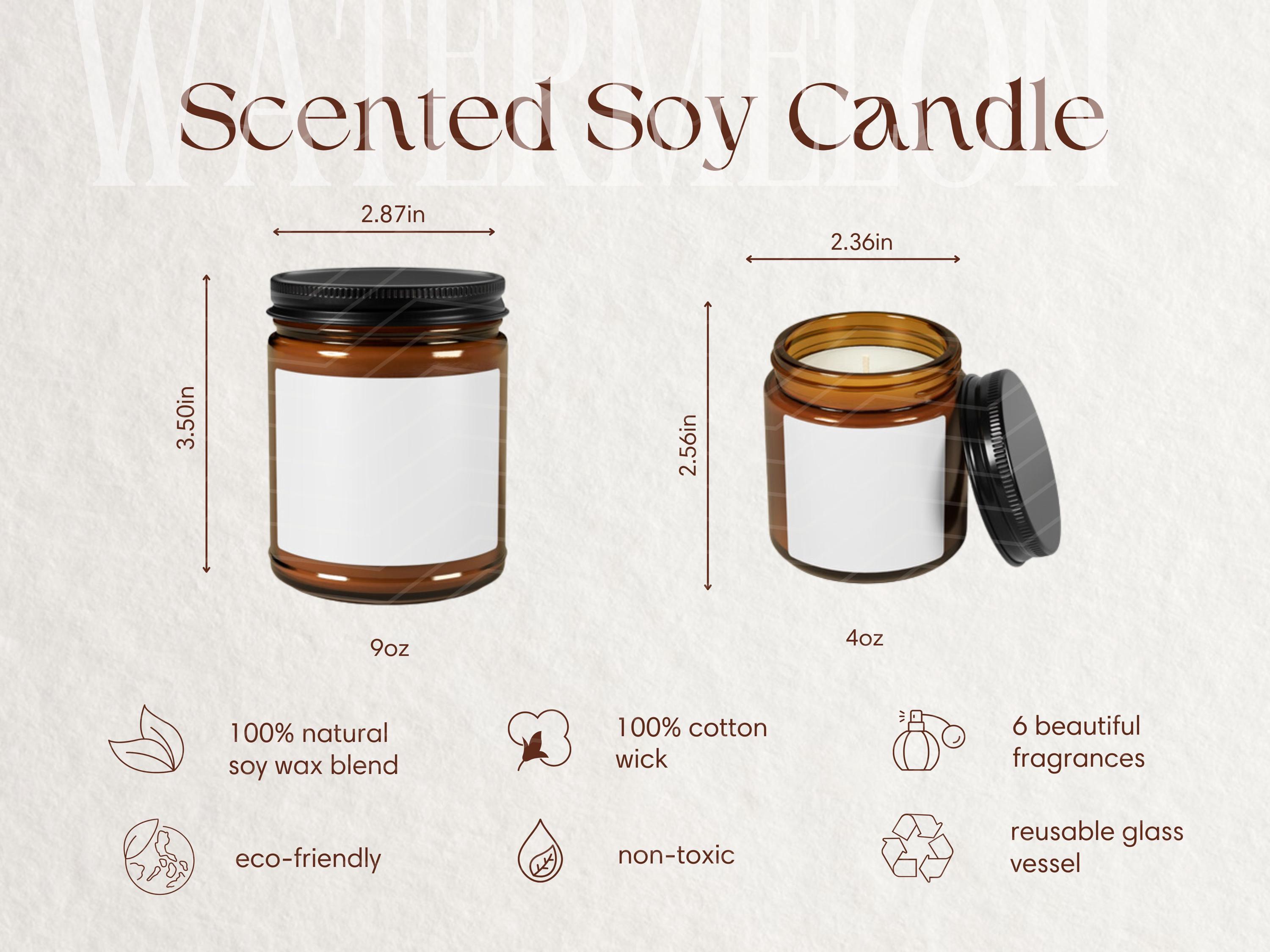 Scented Soy Candle Size Chart and Product Details Candle Size Guide and ...