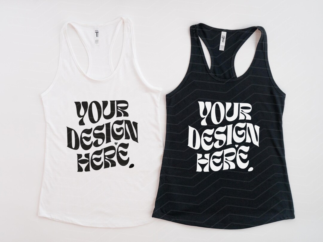 Next Level 1533 Mockup White Black Tank Top Mock-up Print on Demand ...