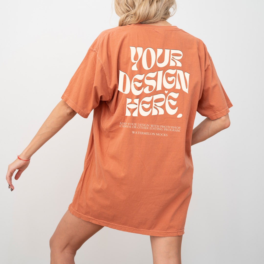 Back Comfort Colors Yam Mockup C1717 Yam Back Mockup Print on Back ...