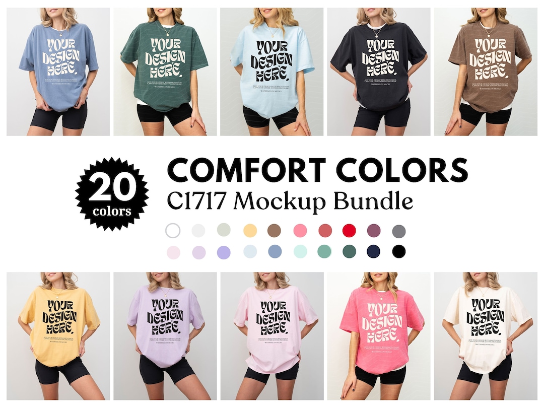 Comfort Colors Mockup Bundle C1717 Mockup Bundle Pepper C1717 Ivory ...
