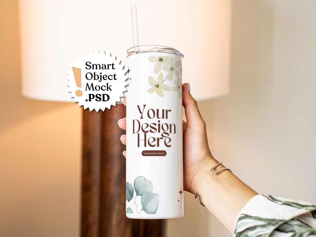 20oz Skinny Tumbler Mockup Realistic PSD Smart Object Mockup Tumbler ...