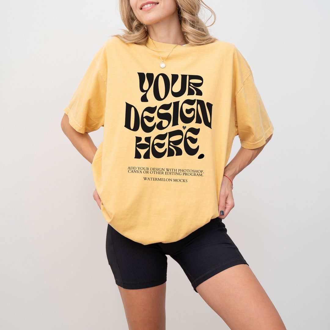 Comfort Colors C1717 Mustard Shirt Mustard CC Mockup Mustard C1717 ...