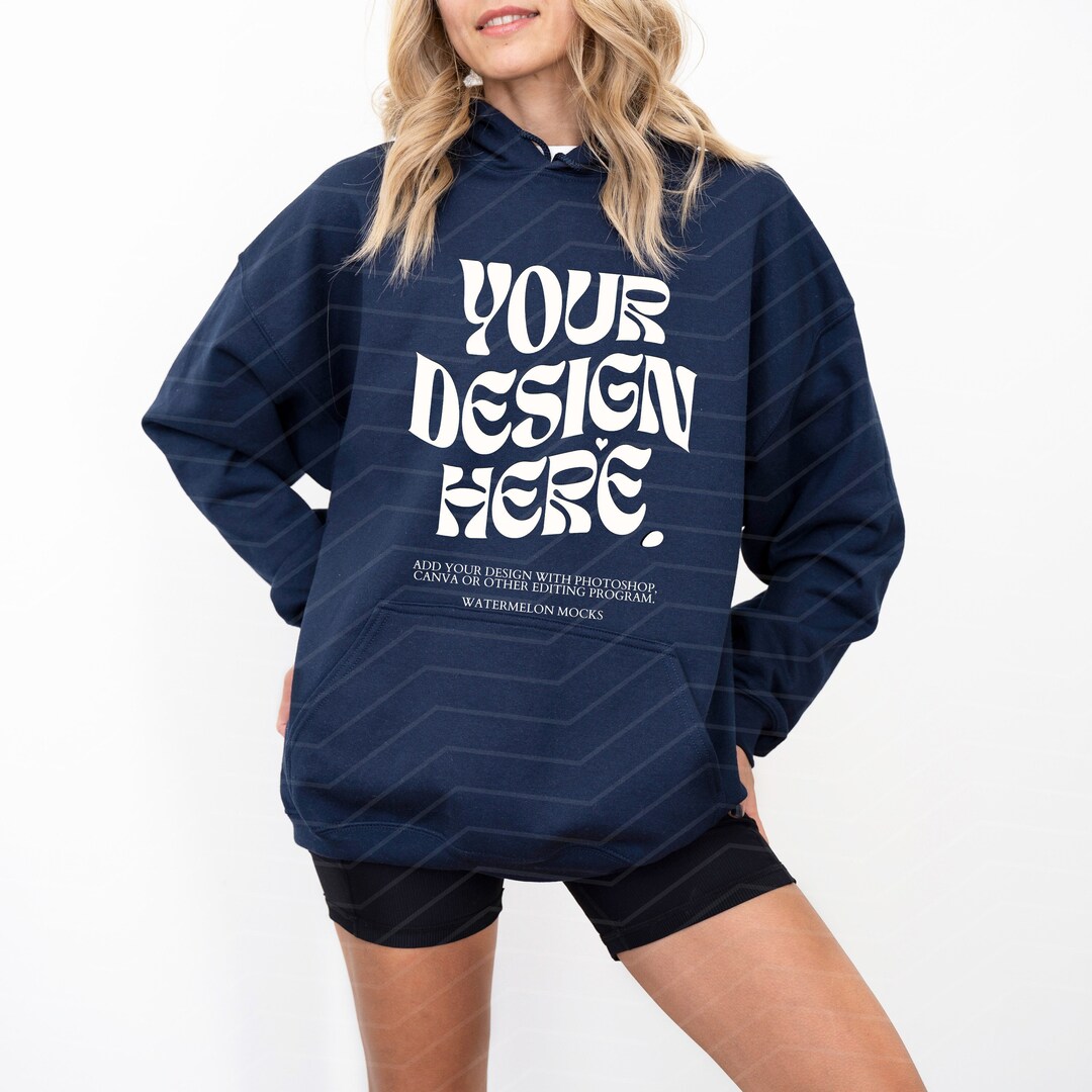Gildan 18500 Navy Gildan Mockup Navy Hoodie Mockup Navy 18500 Hoodie ...