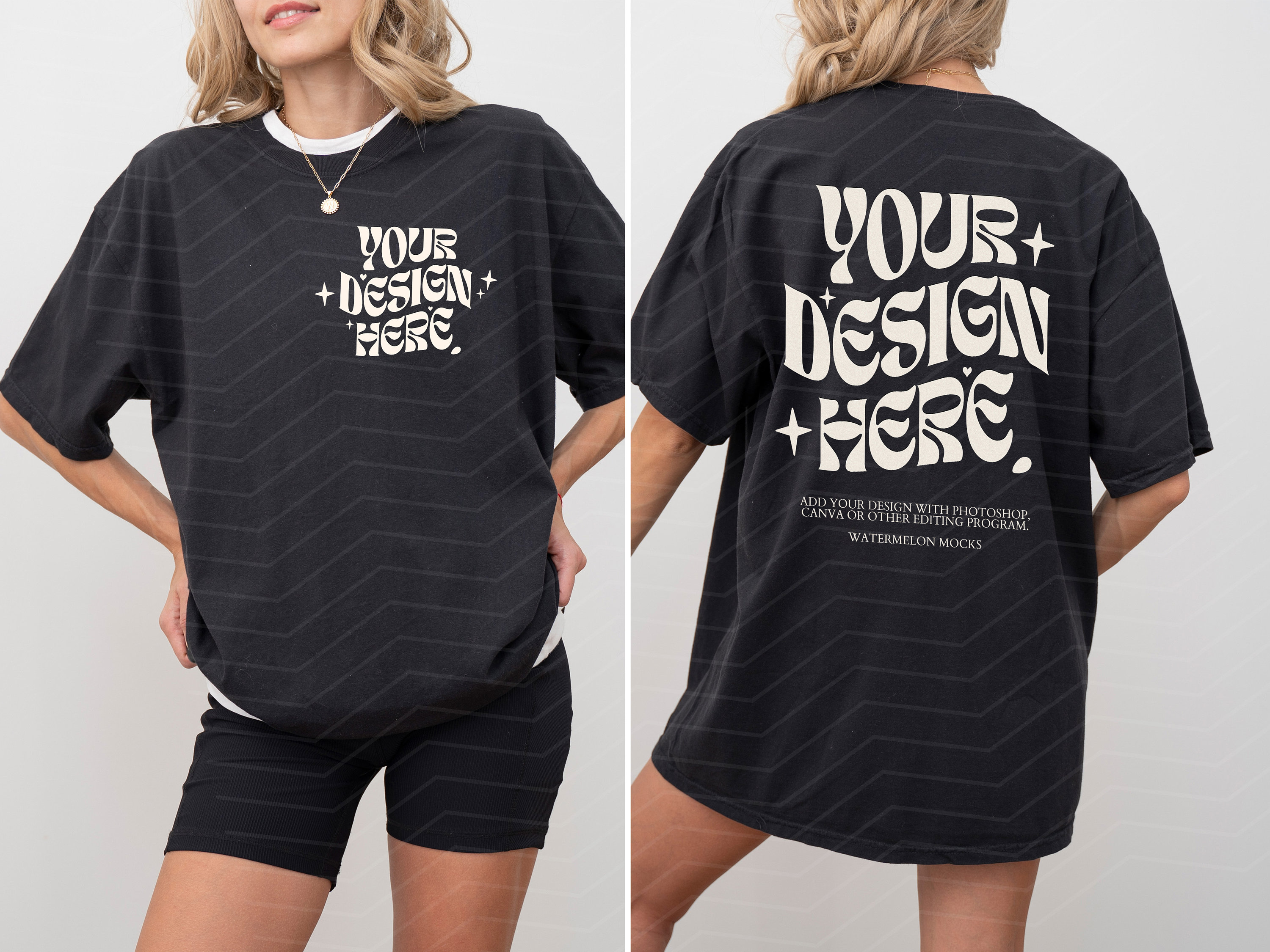 Front and Back Black C1717 Black Comfort Colors Mock Black Front and Back Black C1717 Black Comfort Colors Mock Black