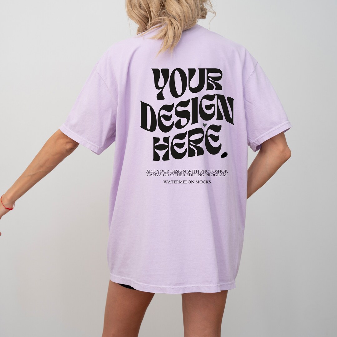 Back Comfort Colors Orchid Mockup C1717 Orchid Mockup Back Mockup Print ...