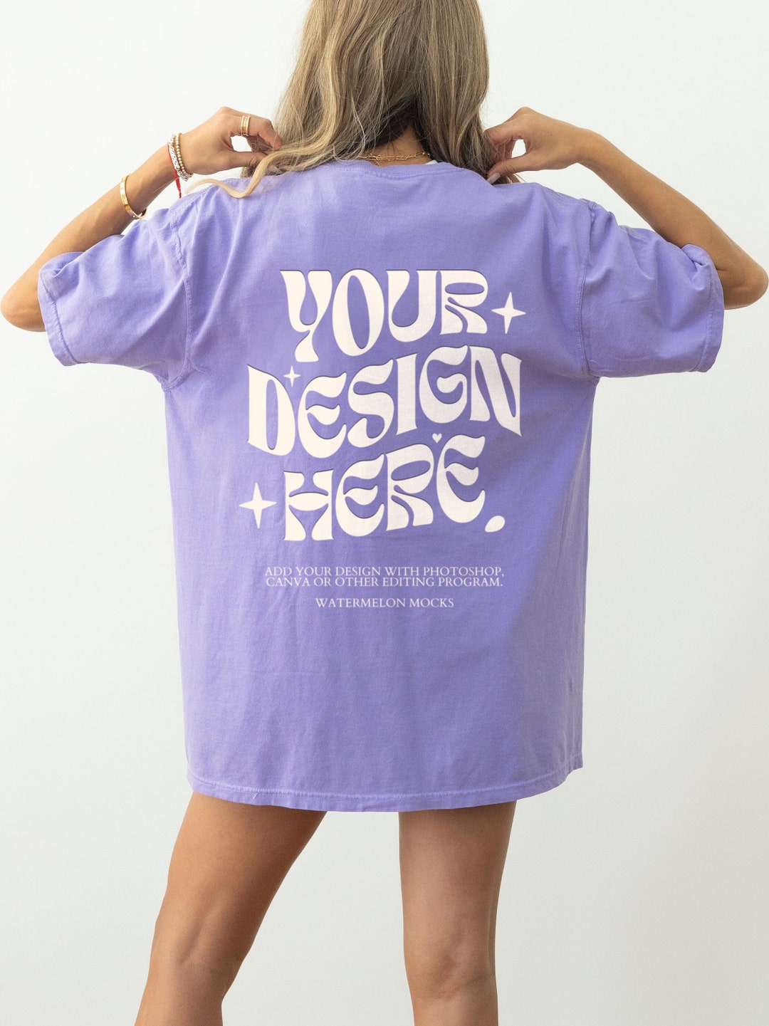 Comfort Colors Violet Mockup Back C1717 Violet Oversized Tshirt Mockup ...