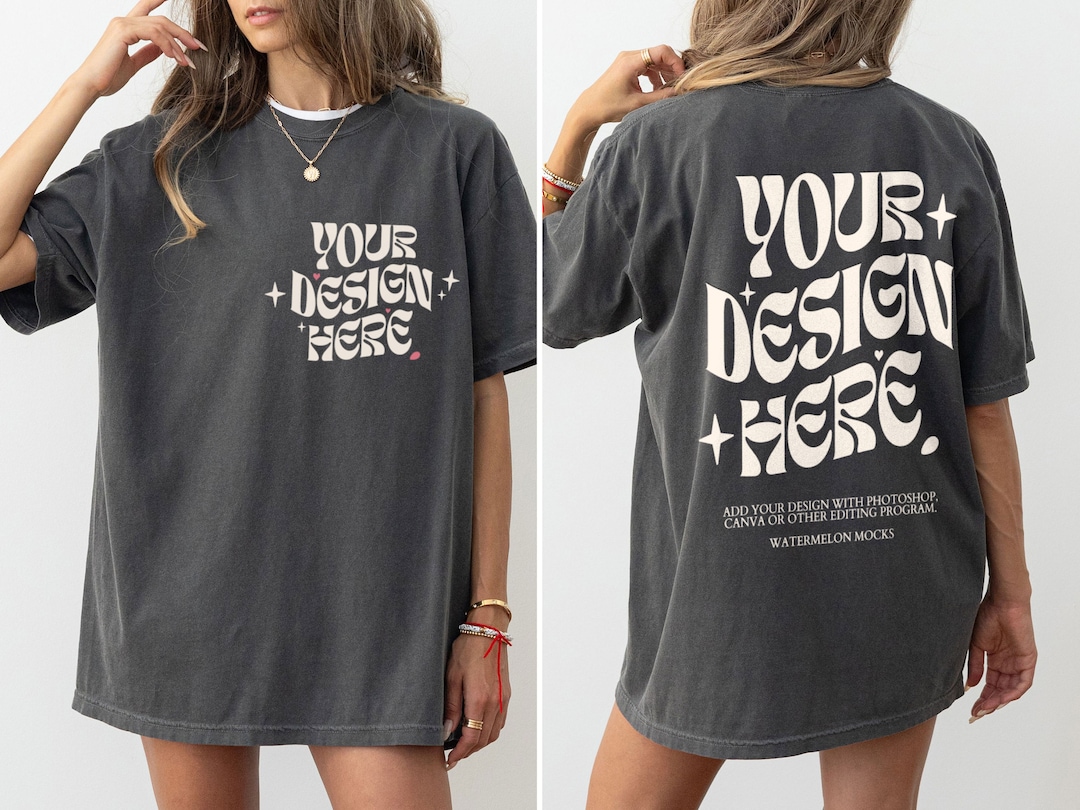 Comfort Colors Front and Back Pepper C1717 Pepper Mockup Front Back ...