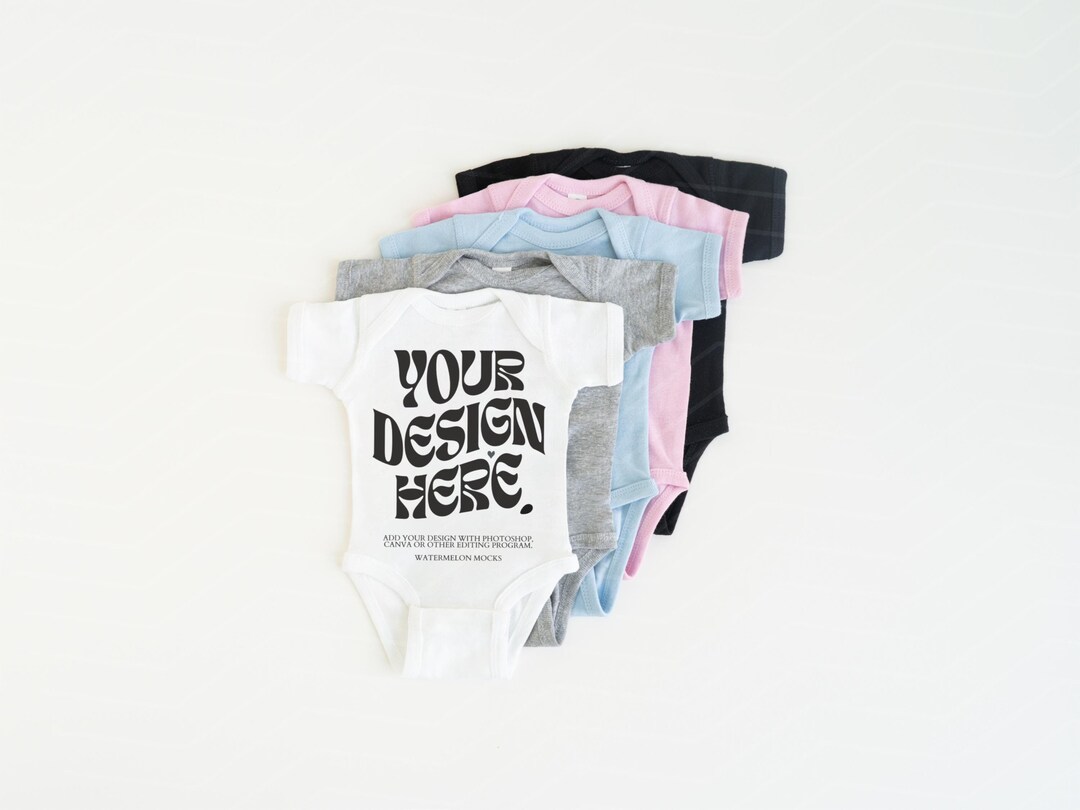 Rabbit Skins 4400 Baby Bodysuit Flat Lay Couple Mockup Kids Couple ...
