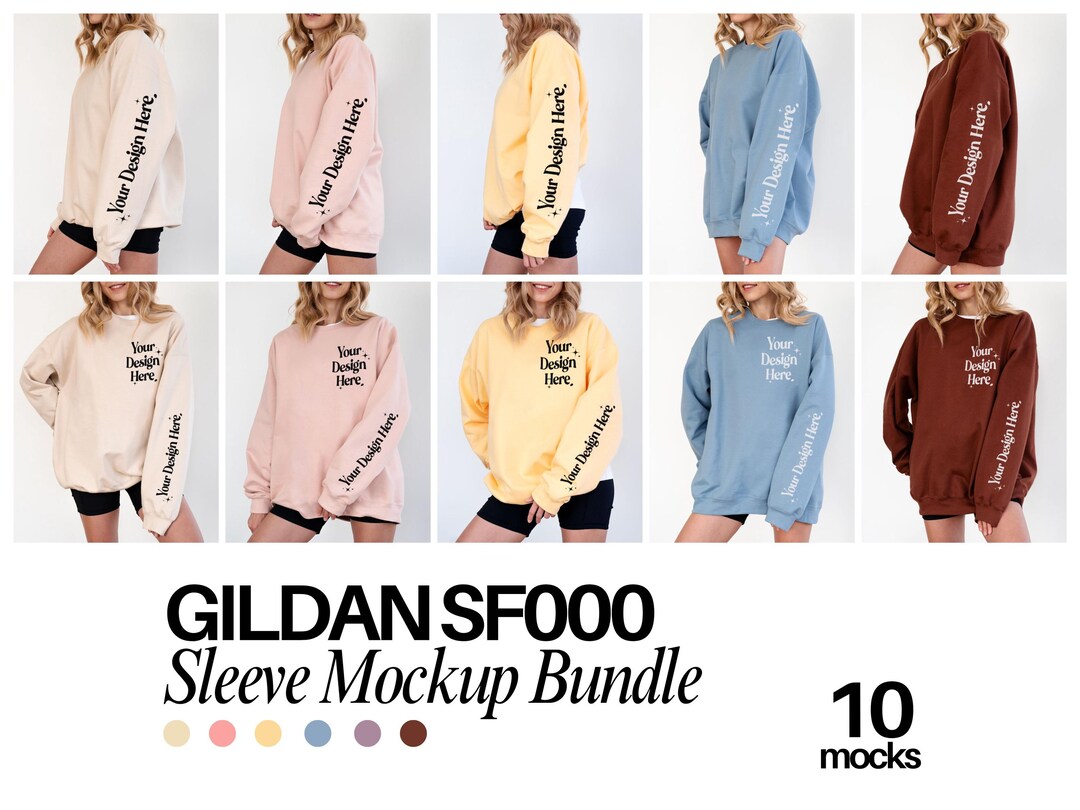 Gildan SF000 Sleeve Mockup Bundle Gildan Sleeve Mockup Bundle Paragon ...