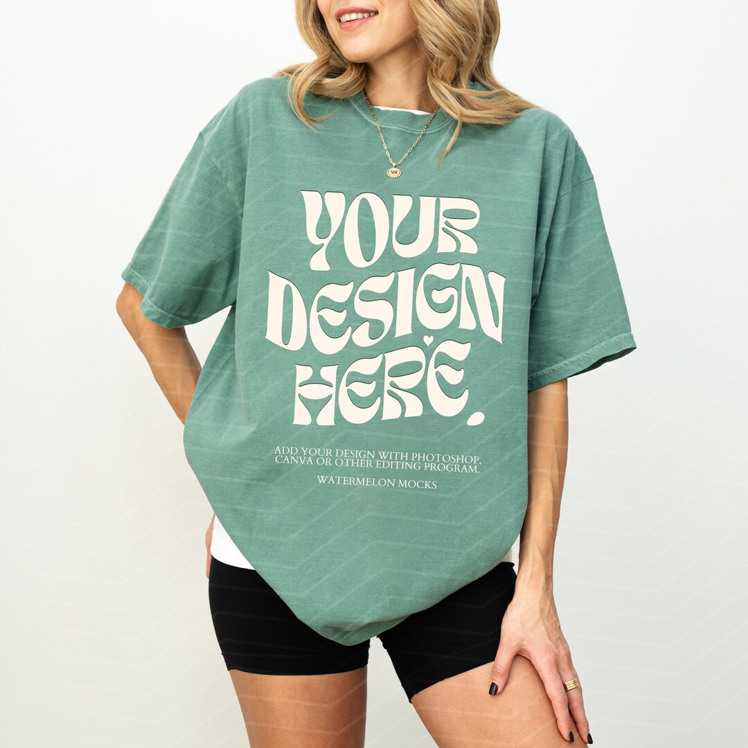 Comfort Colors Mockup Light Green Mockup C1717 Light Green Mockup ...