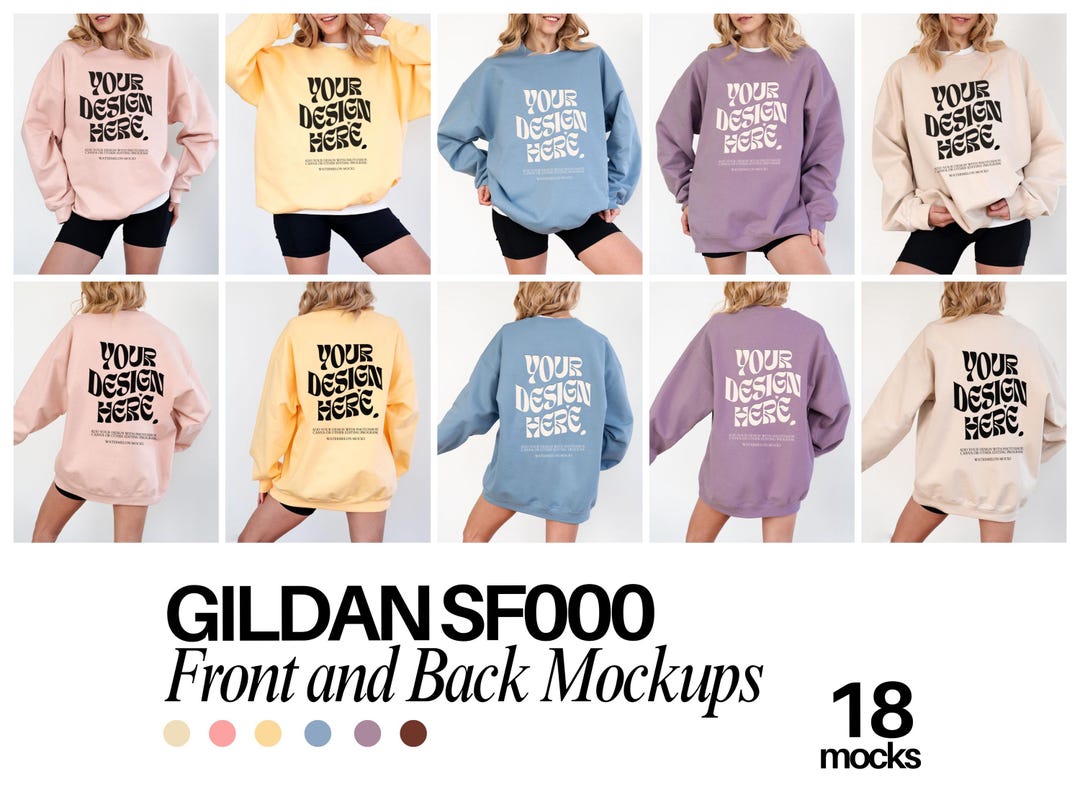Gildan SF000 Mockup Bundle Gildan Model Mockup Back Mockup Bundle ...