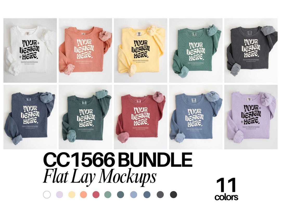 Comfort Colors 1566 Mockup Bundle Folded Flat Lay Mockup Bundle Comfort ...