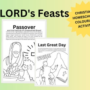 LORDS FEASTS Christian Kids Homeschool Coloring Activity Printable ...