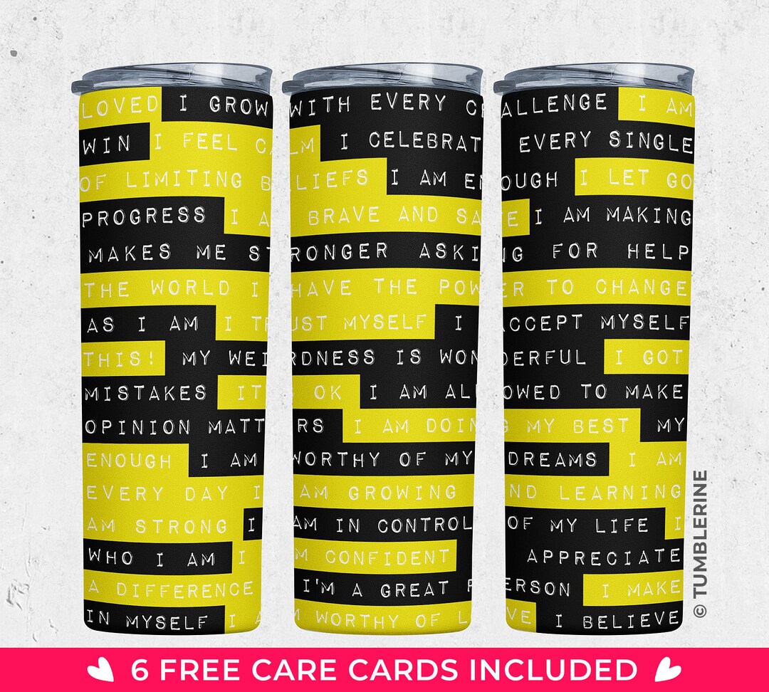 AFFIRMATIONS Seamless Tumbler Wrap, Positive Thinking, Self Love ...