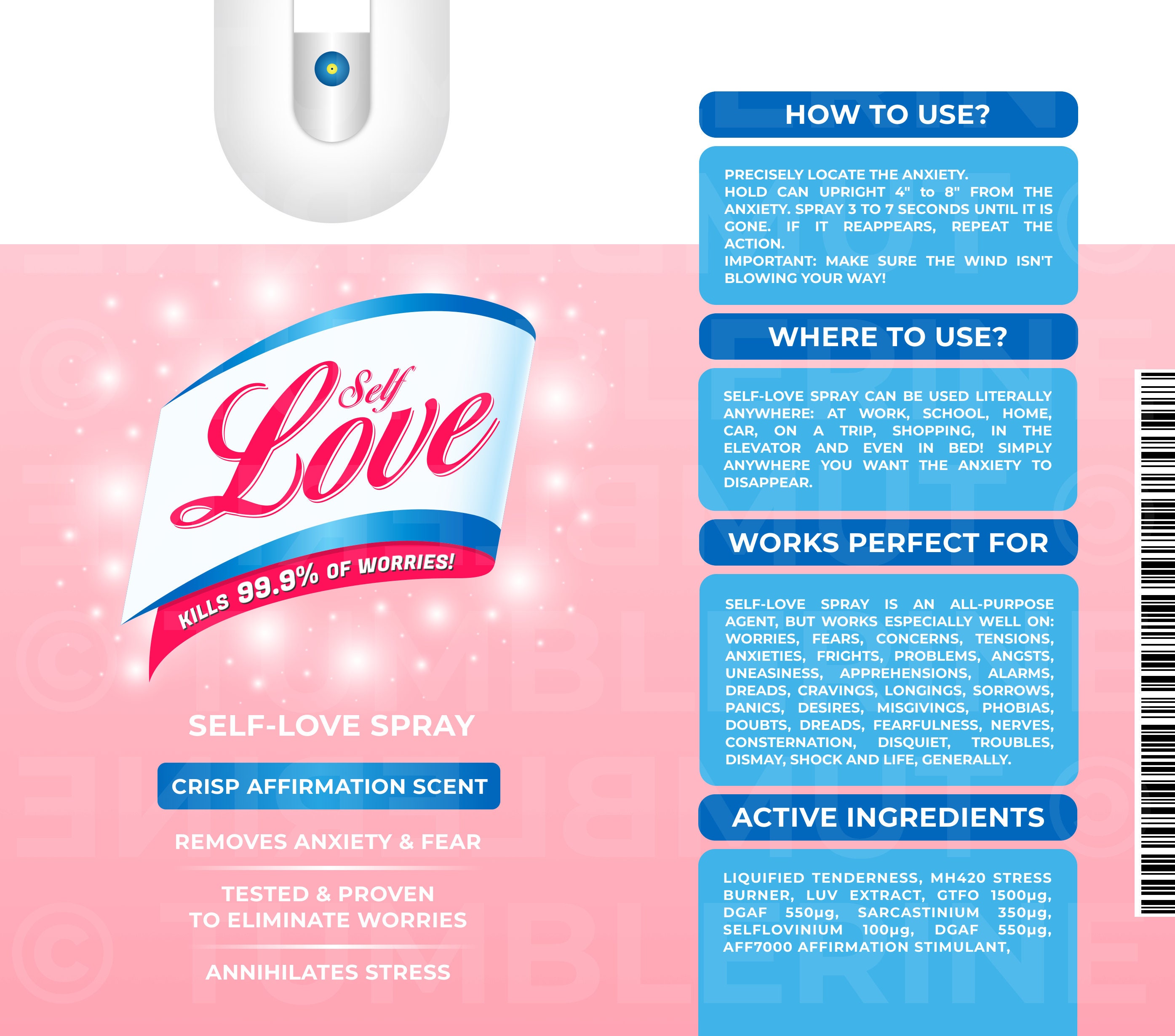 SELF LOVE Spray My Affirmations Seamless Tumbler Wrap, Mental Health ...