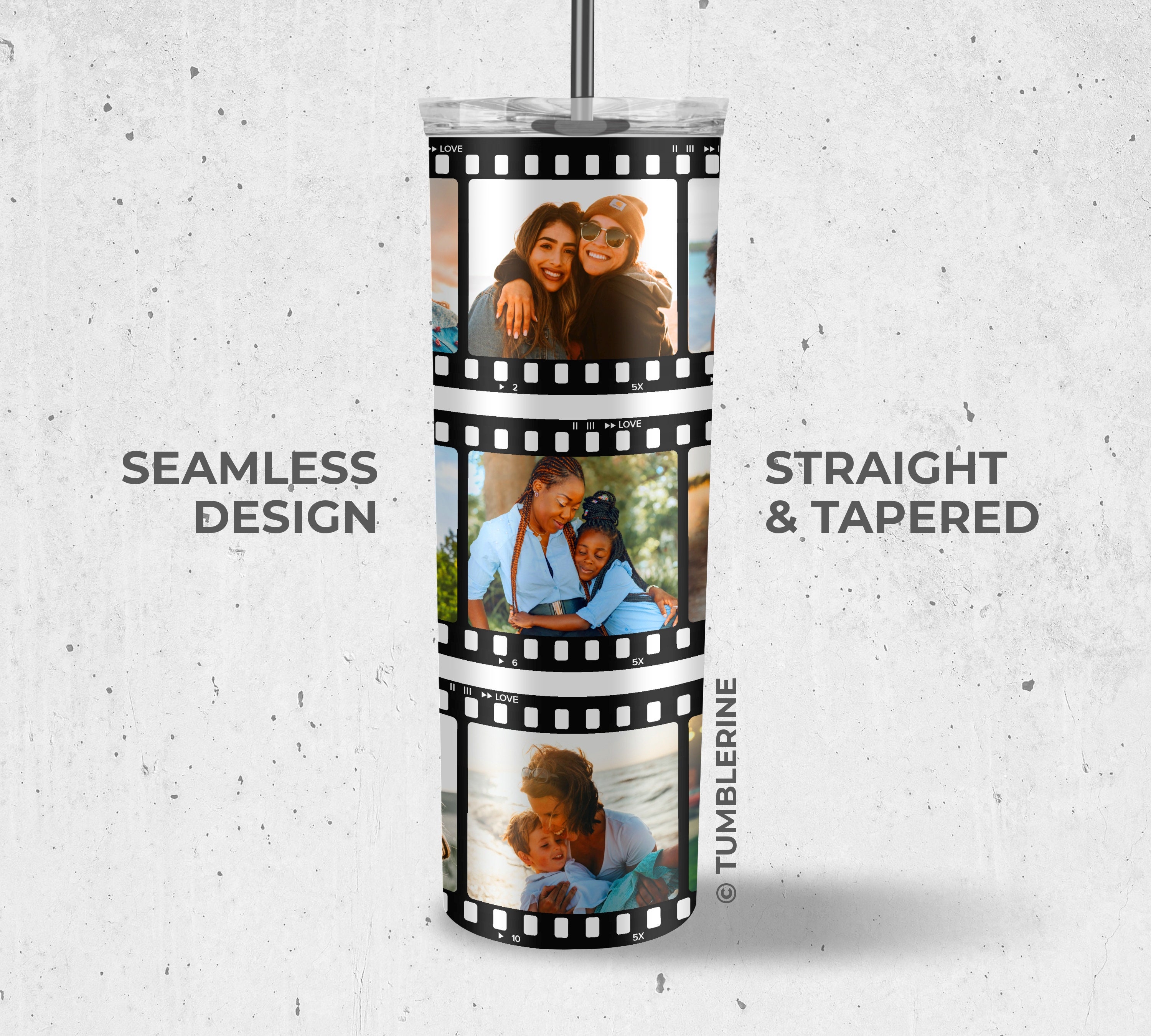 Add Your Own 12 Photos Tumbler Wrap Seamless Template, Frame Family ...