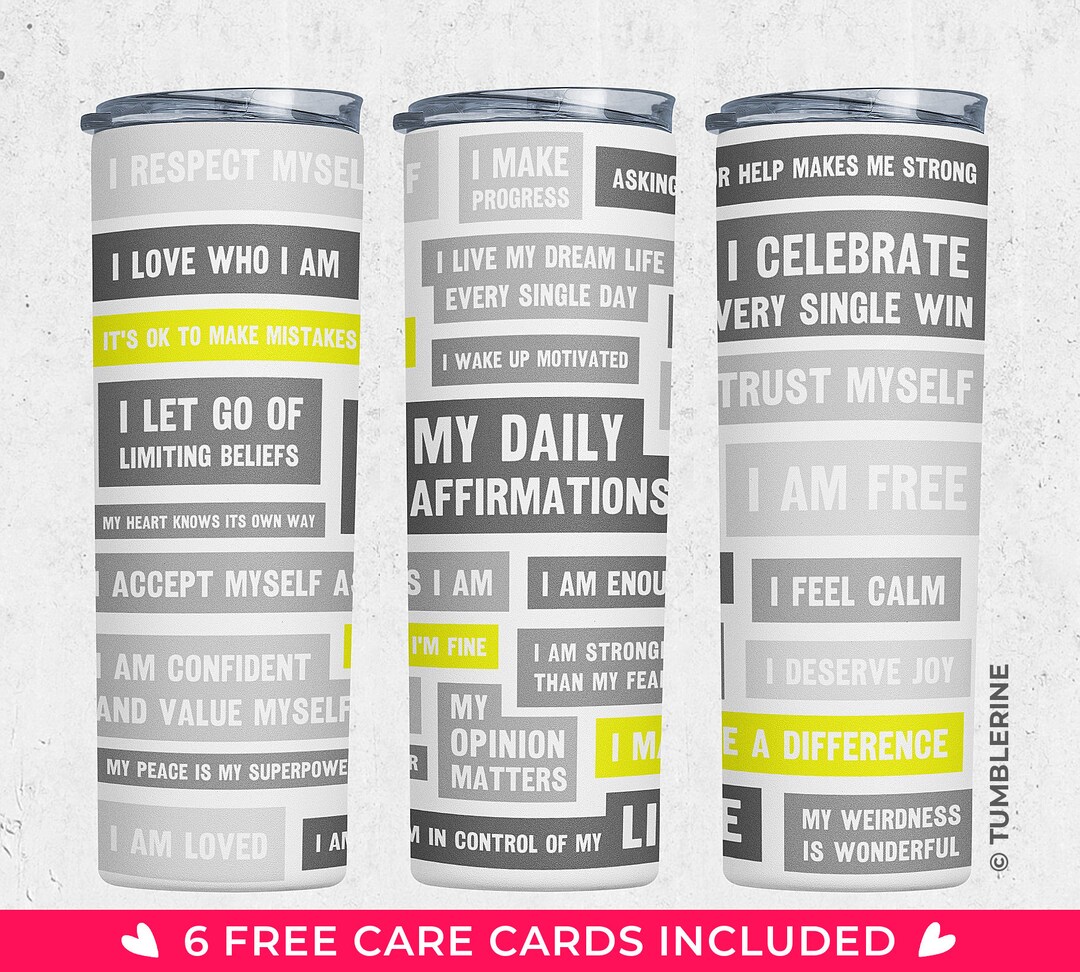 My Daily Affirmations Seamless Tumbler Wrap, Mental Health Matters ...