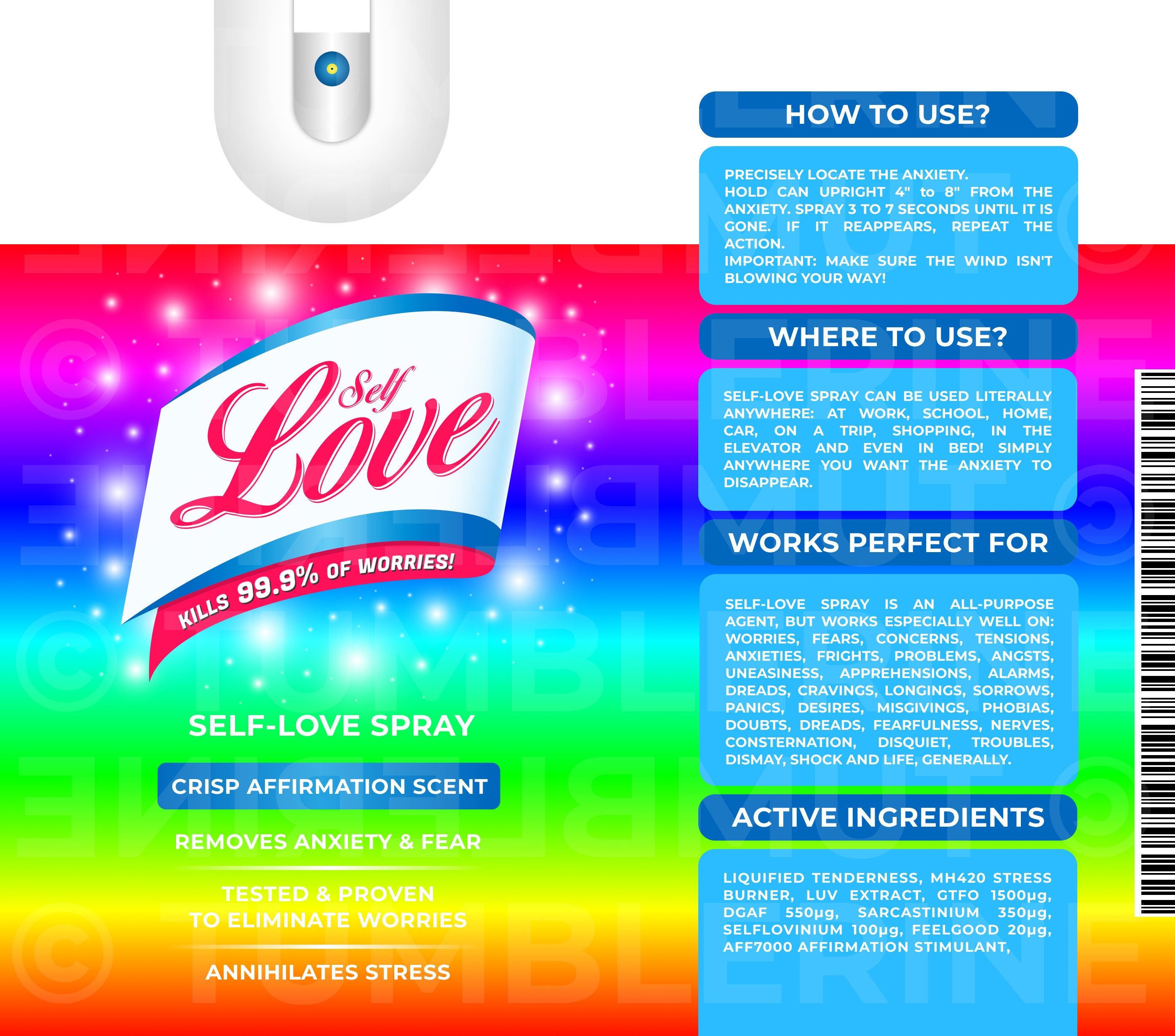 SELF Love Spray My Affirmations Seamless Tumbler Wrap, Mental Health ...