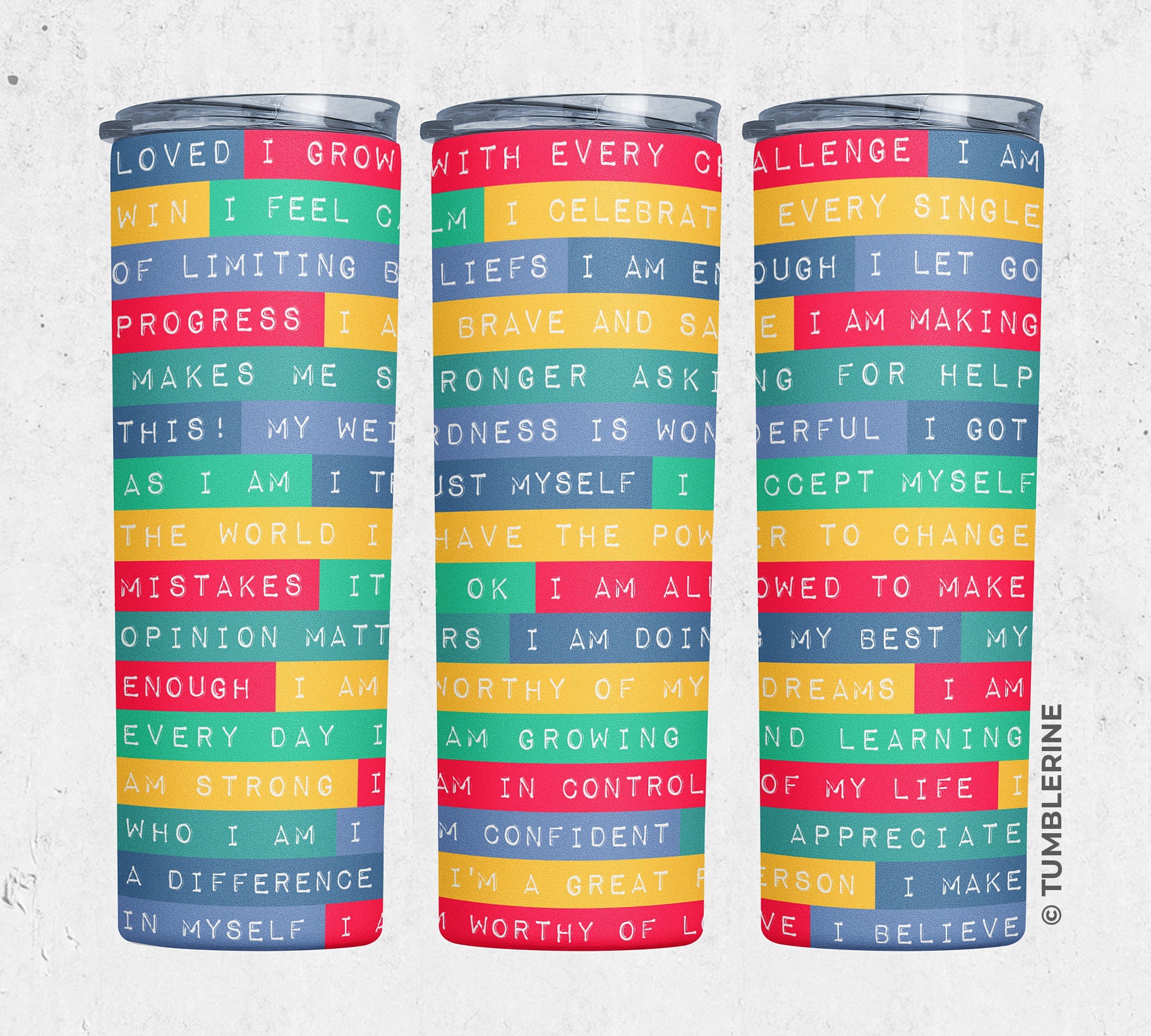 AFFIRMATIONS Seamless Tumbler Wrap, Positive Thinking, Self Love ...