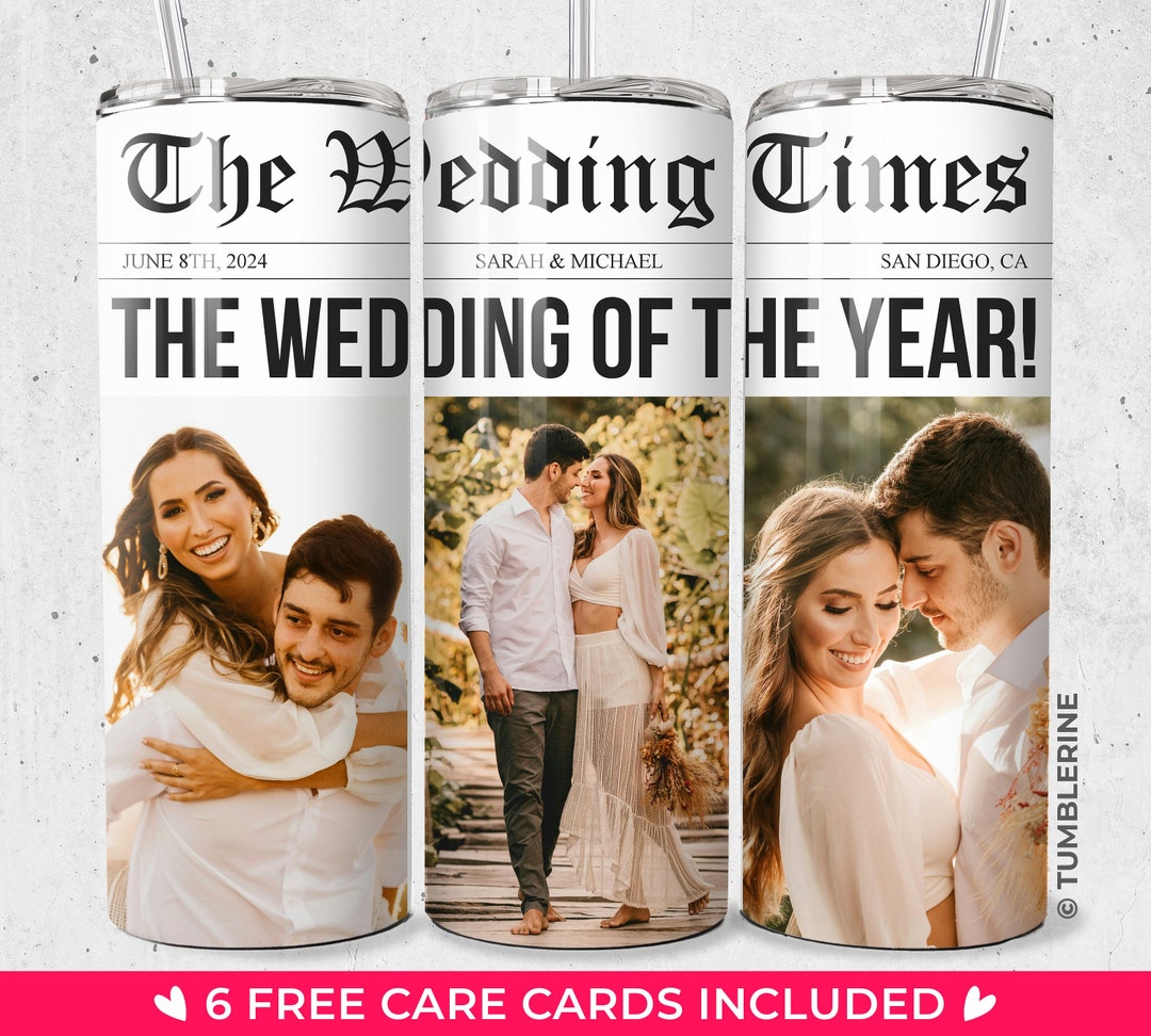 Wedding Photo Tumbler Template, Add Photos Newlywed Tumbler Wrap ...